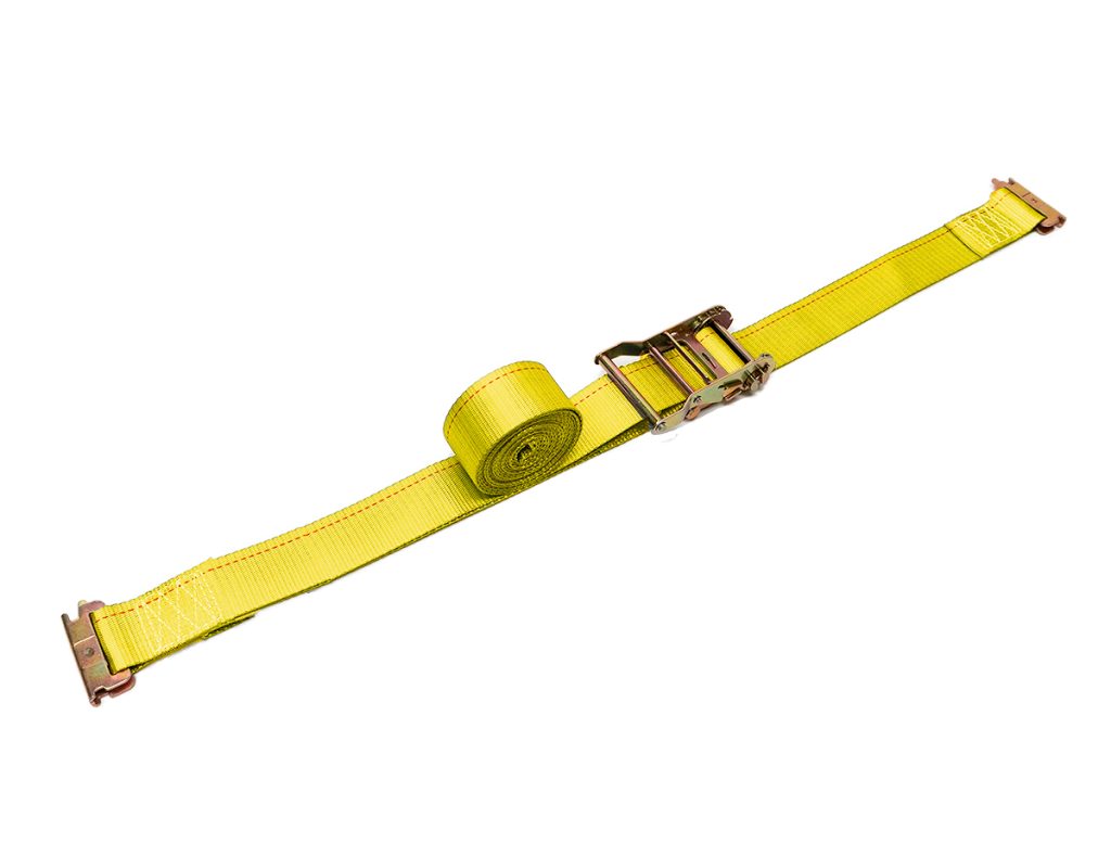 2" x 12' Ratchet Strap with E-Track Fitting (Yellow)