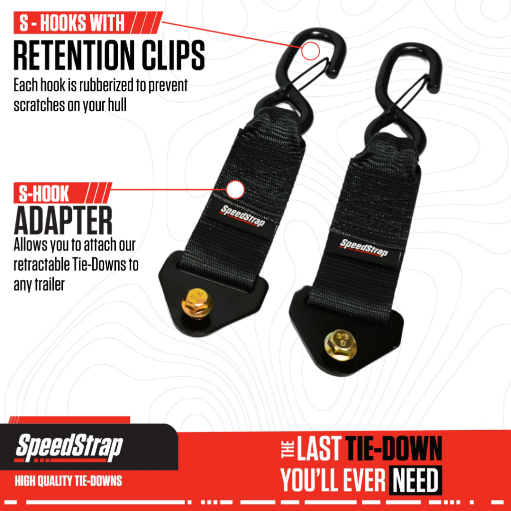 2” x 10” S-Hook Adapters for Retractable Tie-Down Straps (2 Pack ...